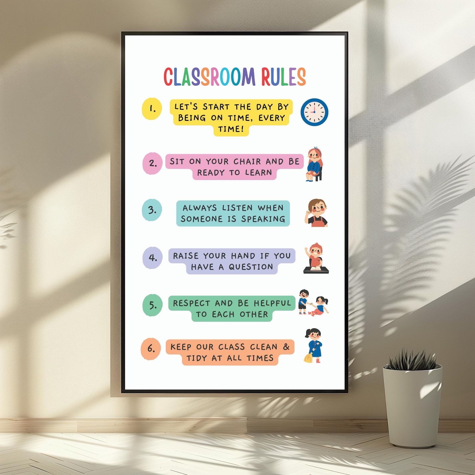 Classroom Rules Poster Sign, Montessori Classroom Rules, Classroom ...