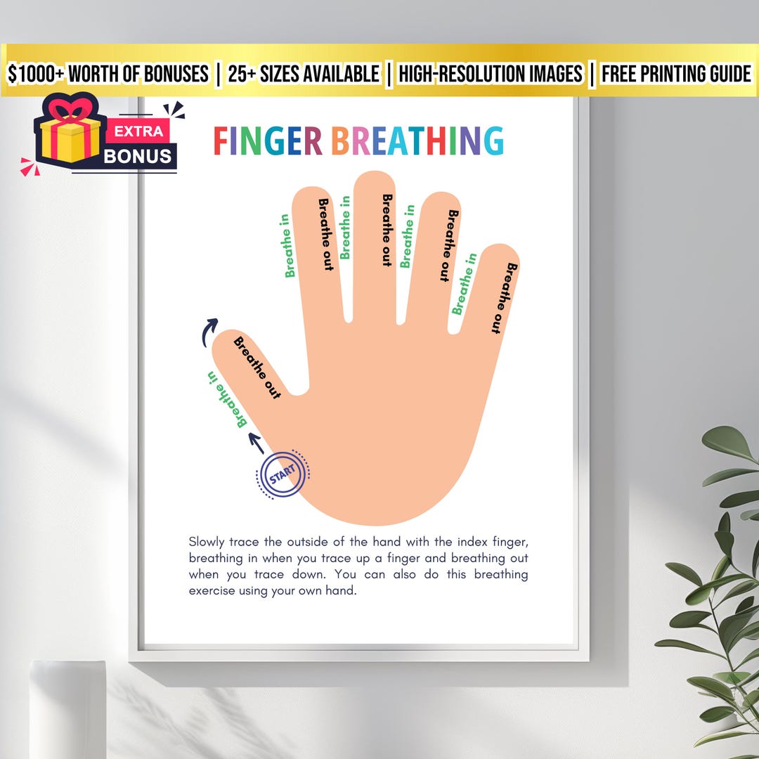 Five Finger Breathing Exercisehand Breathingmindfulness Breathing ...