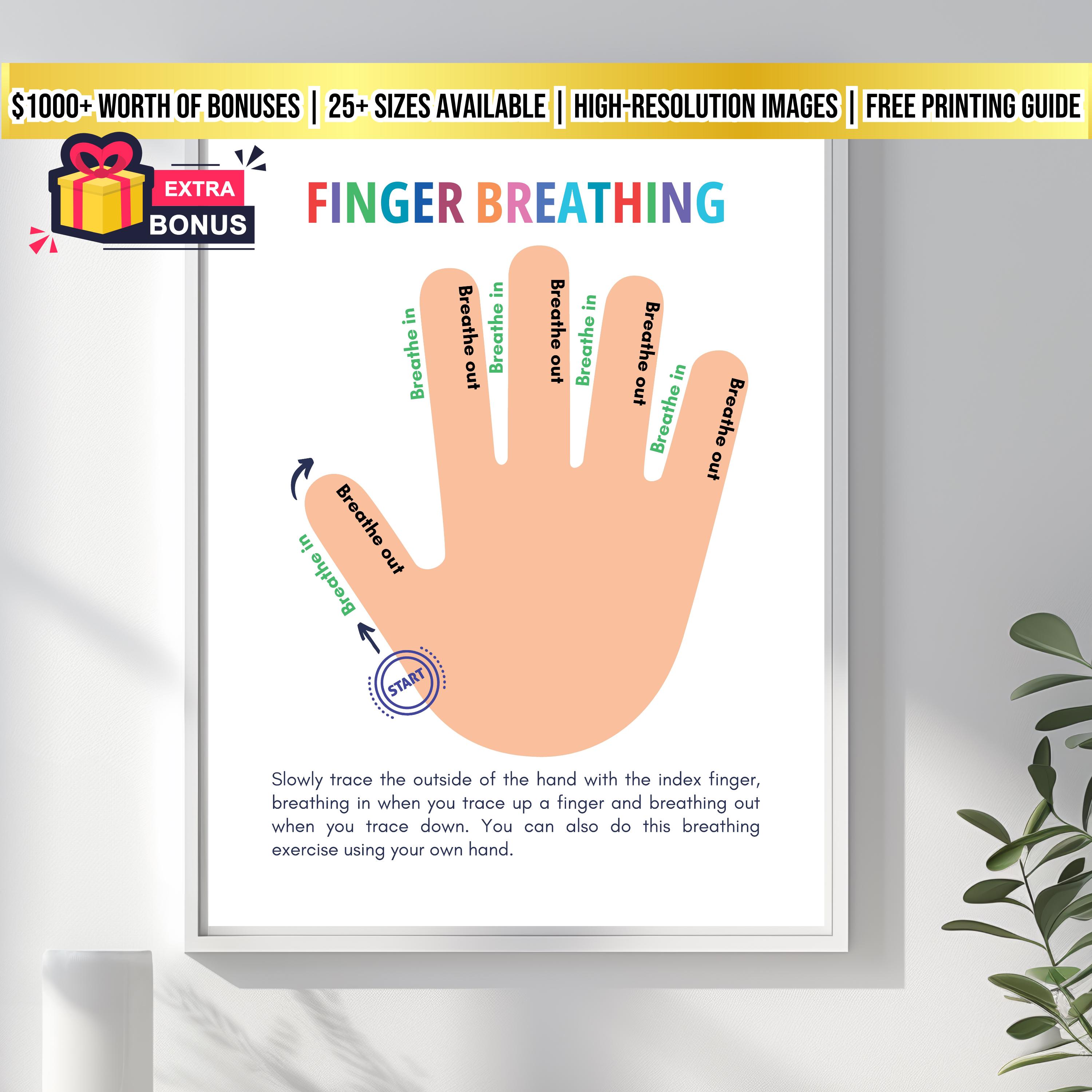 Five Finger Breathing Exercise, Hand Breathing, Mindfulness Breathing ...