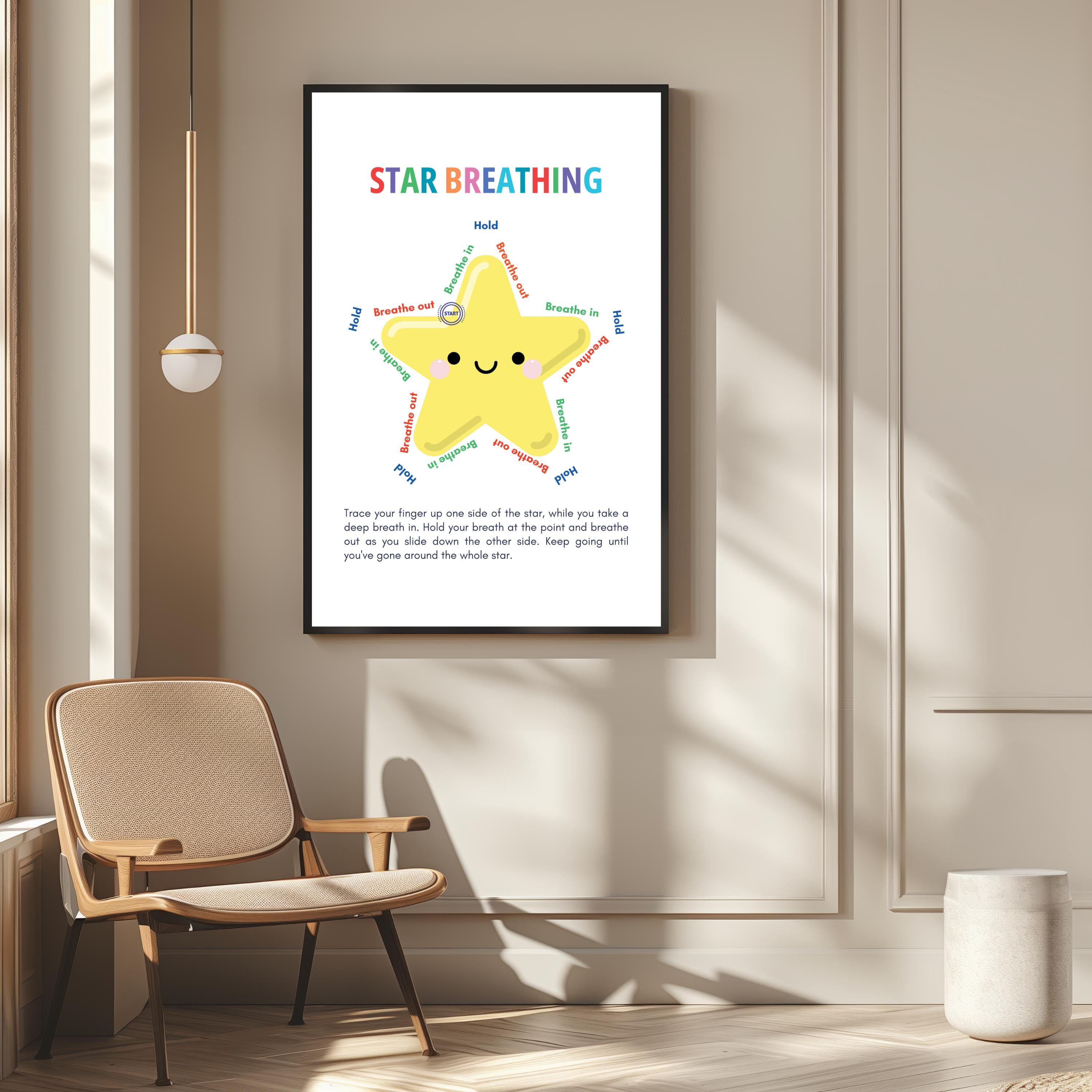 Star Breathing Poster, Middle School Decor, Classroom Decor, Boho ...