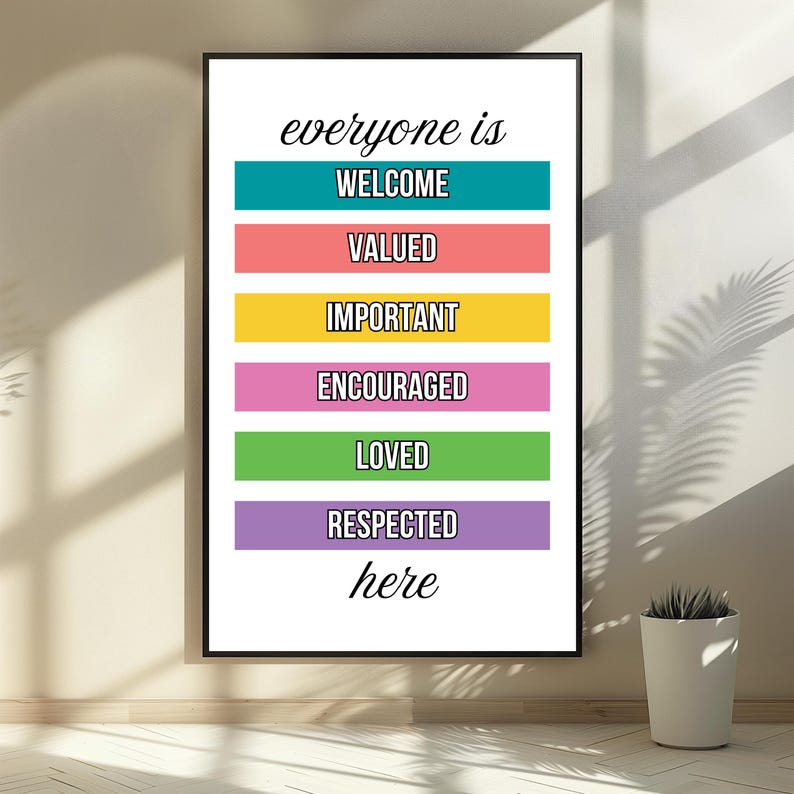 Everyone is Welcome Here Poster, Welcome Here Sign, All Are Welcome ...