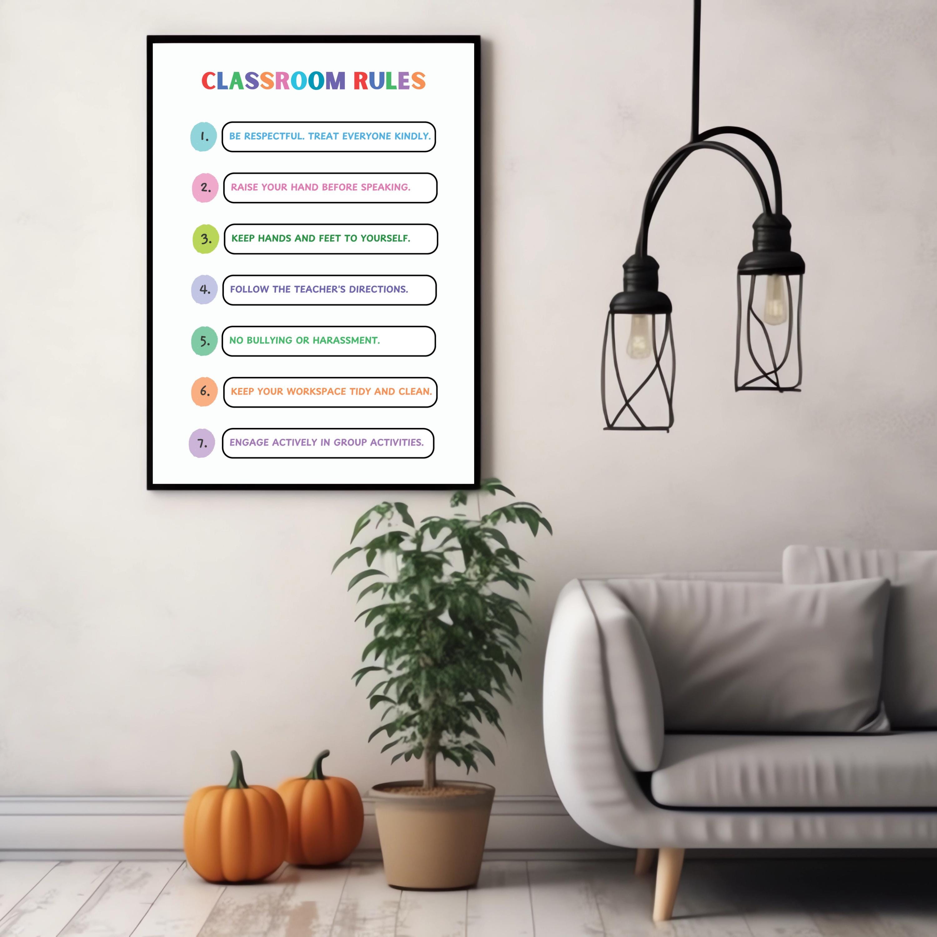 Classroom Rules Poster Sign, Montessori Classroom Rules, Classroom ...
