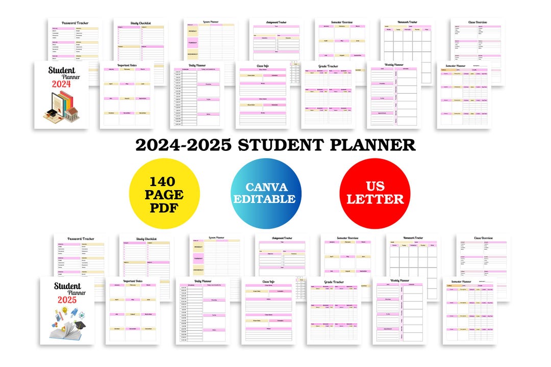 2024-2025 Student Digital Planner, Digital Student Planner, Student ...