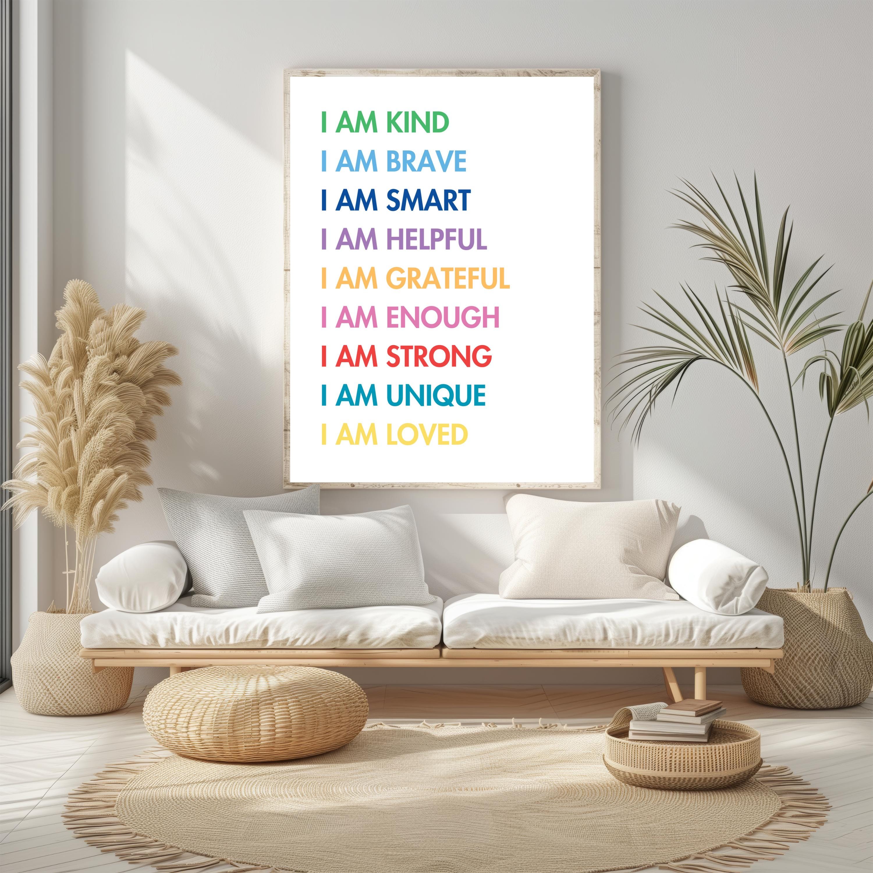 Affirmations for Kids, Children Affirmation Poster, I Am Affirmations ...
