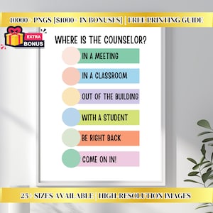 Where is the Counselor Poster, School Counselor Door Sign, Counselor ...