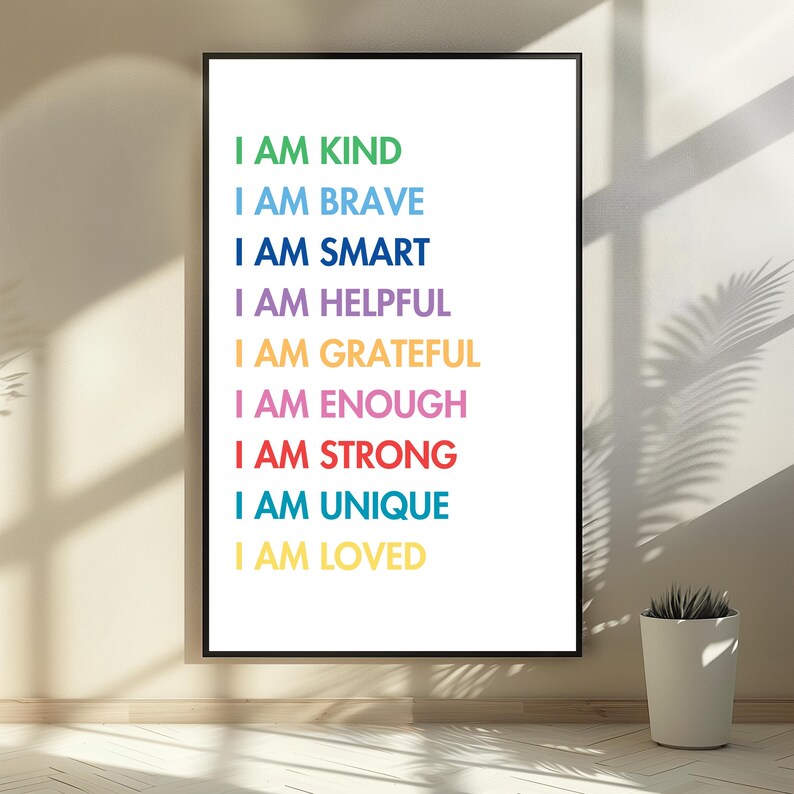 Affirmations for Kids, Children Affirmation Poster, I Am Affirmations ...