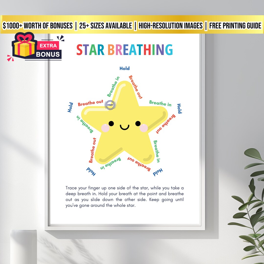 Star Breathing Poster, Middle School Decor, Classroom Decor, Boho ...