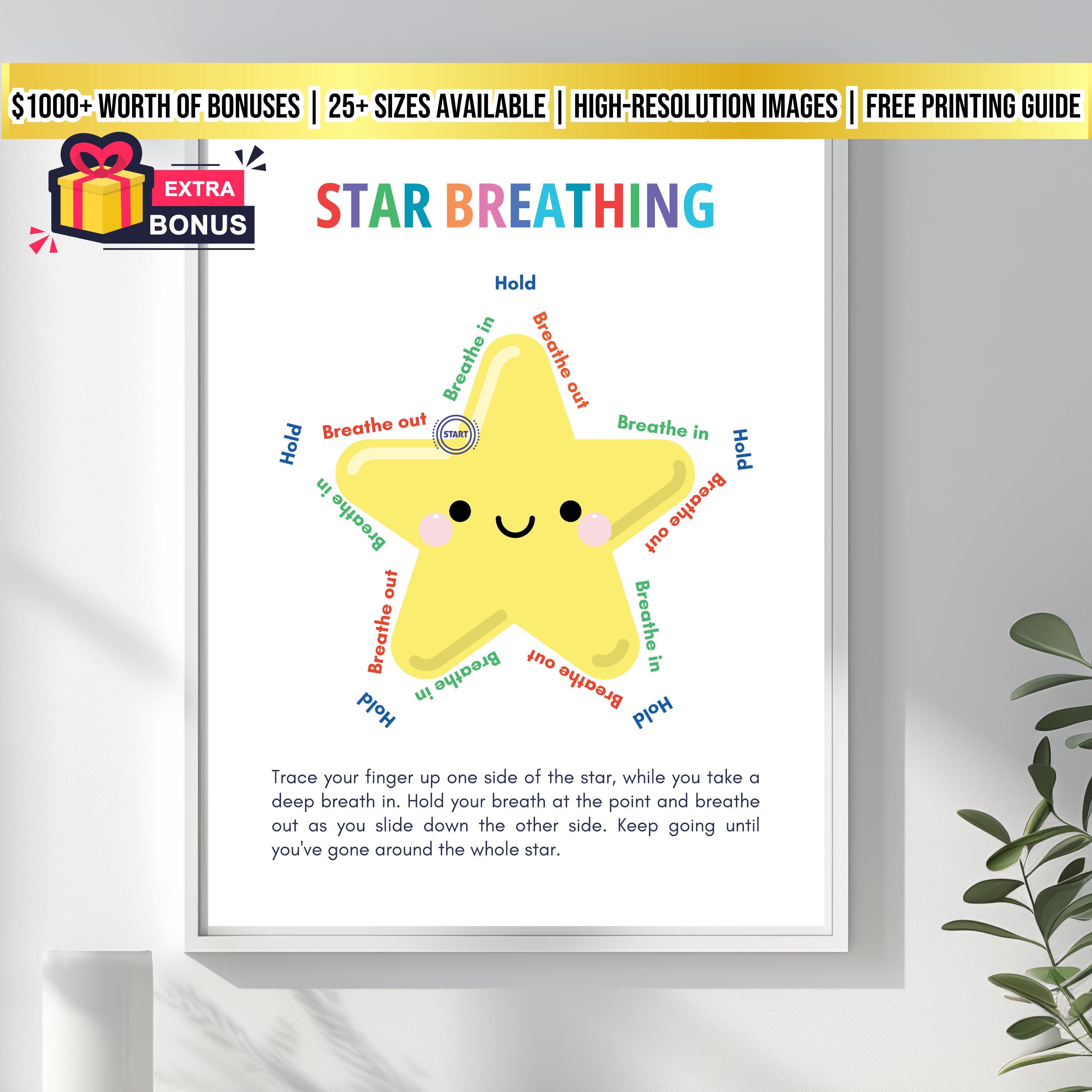 Star Breathing Poster, Middle School Decor, Classroom Decor, Boho ...