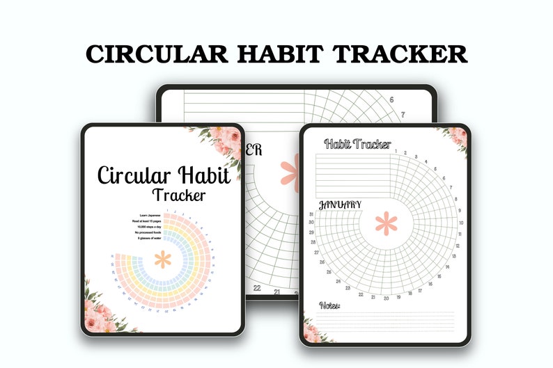 Circular Habit Tracker Printablecircle Habit Tracker365 Day Habit ...