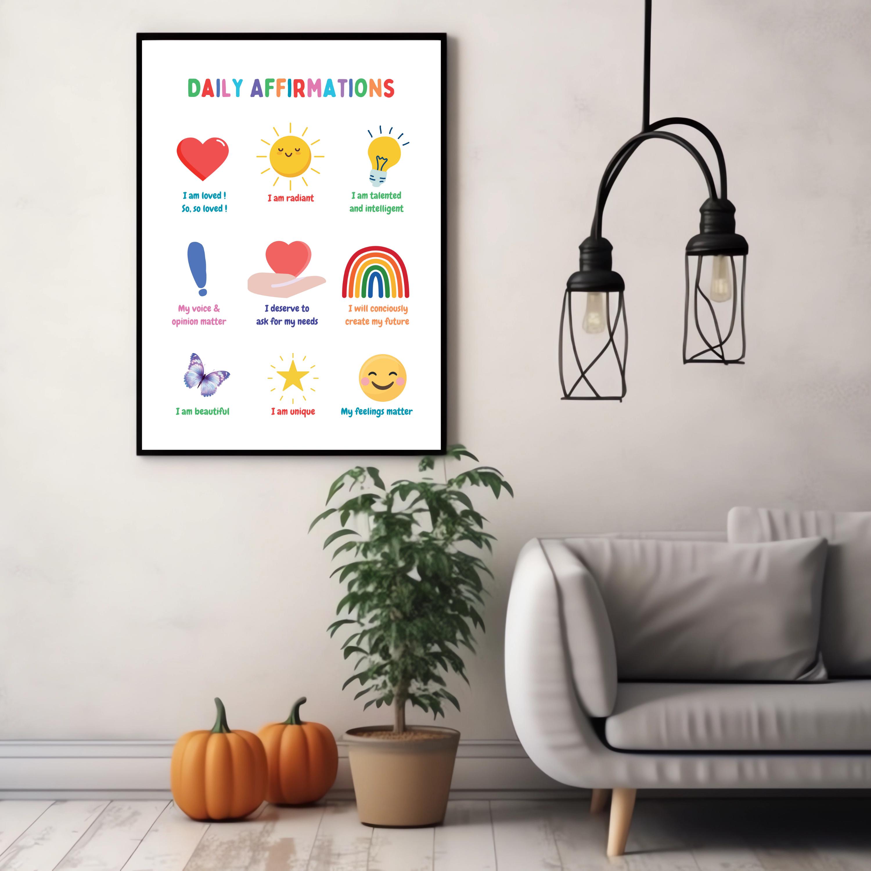 Positive Affirmation Poster, I Am Affirmations, Inspirational Quote ...