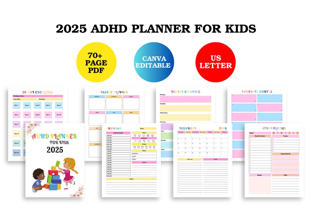 2025 Adhd Kids Planner, Dated Adhd Planner, Adhd Friendly Daily Planner ...