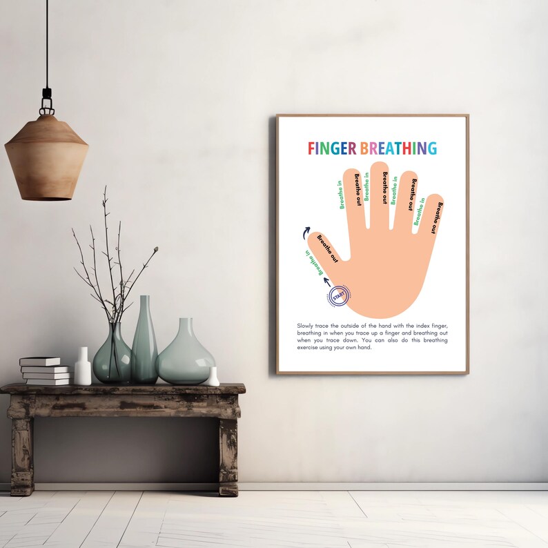 Five Finger Breathing Exercisehand Breathingmindfulness Breathing ...