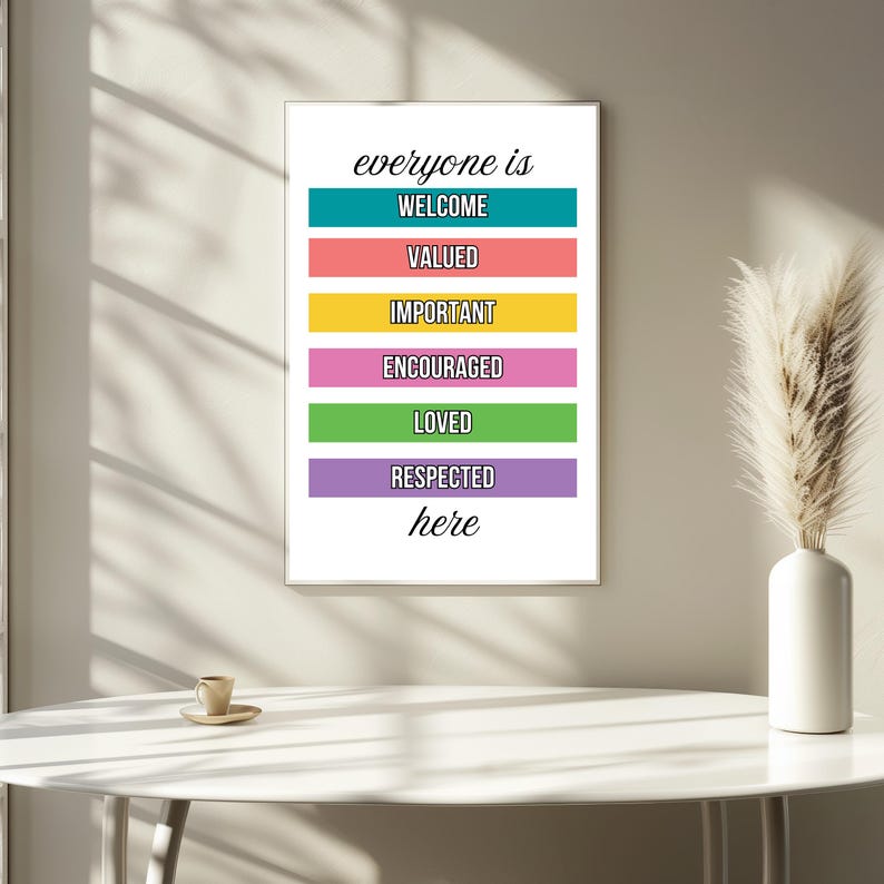 Everyone is Welcome Here Poster, Welcome Here Sign, All Are Welcome ...