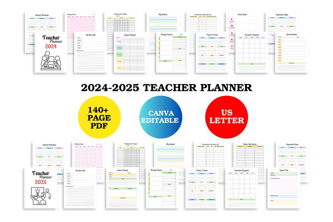 2024-2025 Digital Teacher Planner, Teaching Planner, Teachers Digital ...