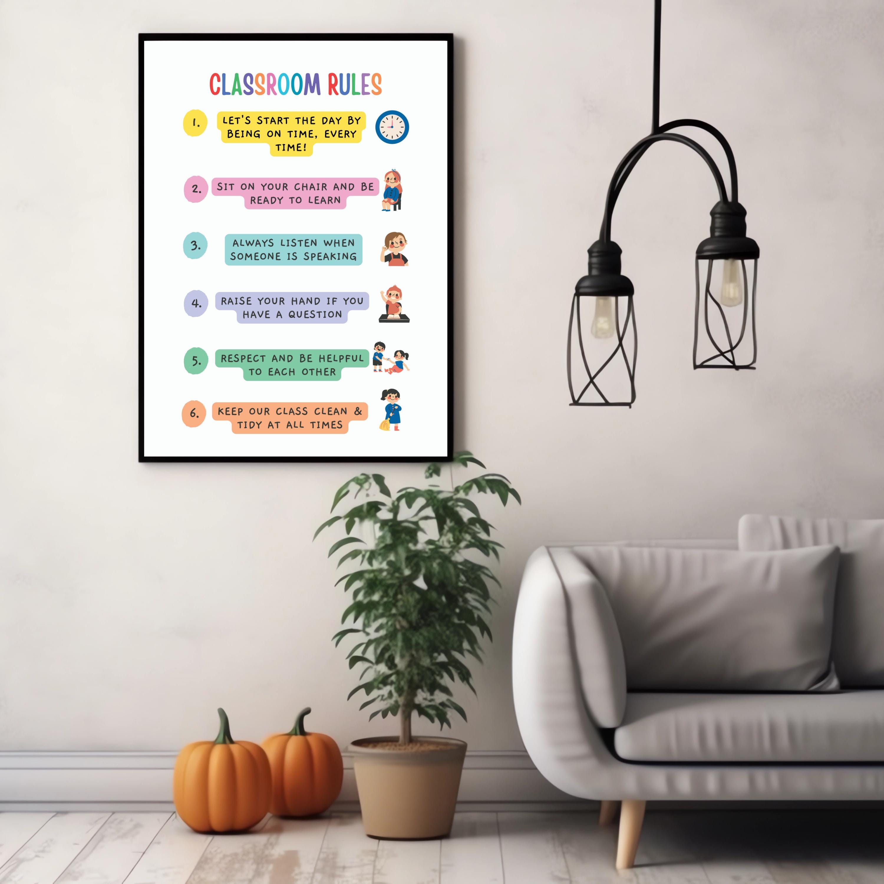 Classroom Rules Poster Sign, Montessori Classroom Rules, Classroom ...