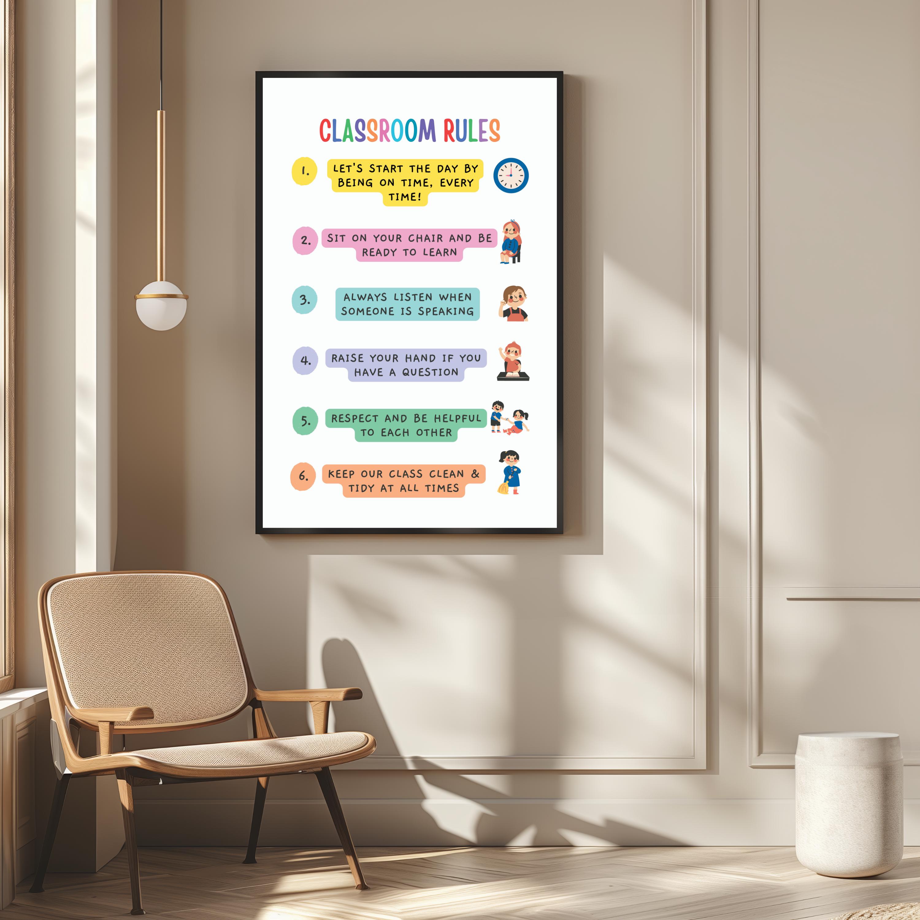 Classroom Rules Poster Sign, Montessori Classroom Rules, Classroom ...