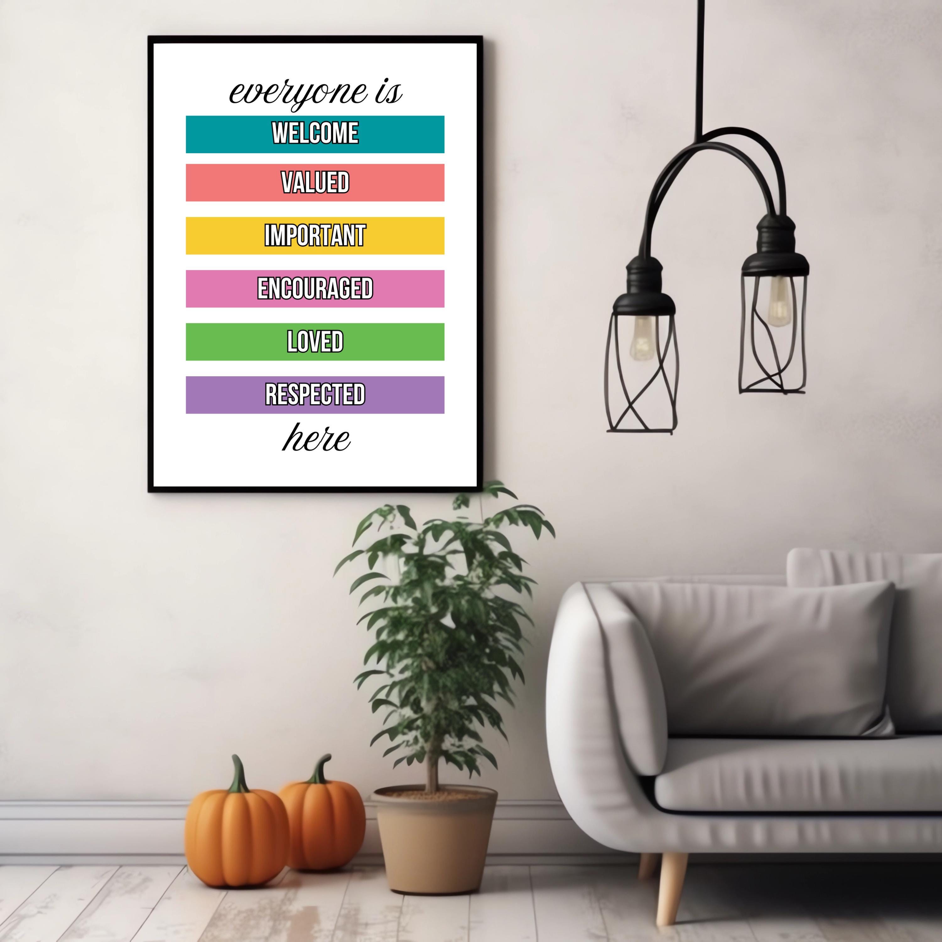 Everyone is Welcome Here Poster, Welcome Here Sign, All Are Welcome ...