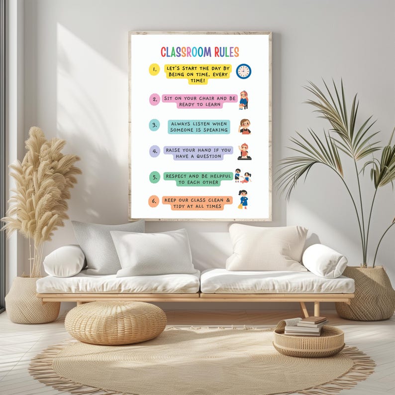 Classroom Rules Poster Sign, Montessori Classroom Rules, Classroom ...