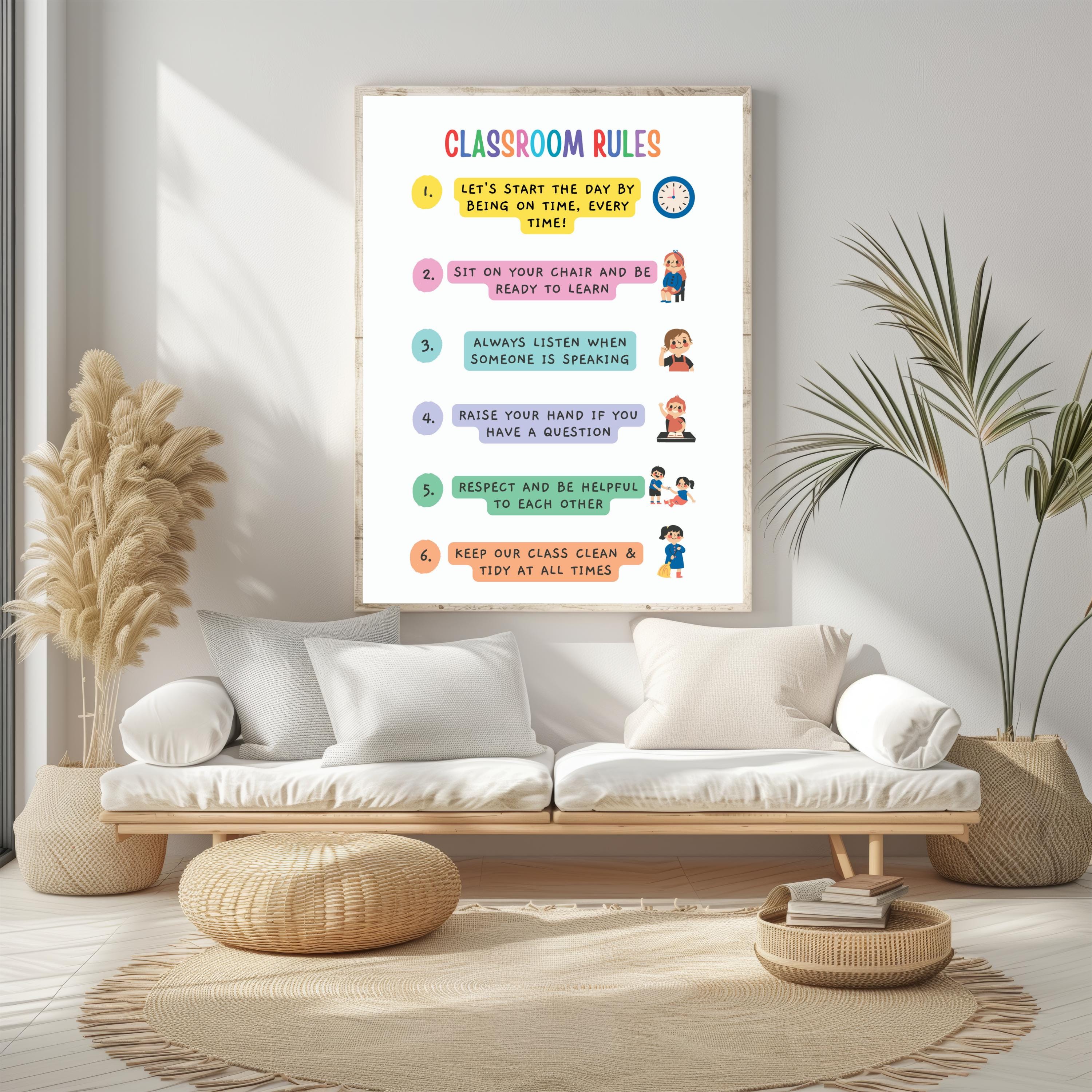 Classroom Rules Poster Sign, Montessori Classroom Rules, Classroom ...