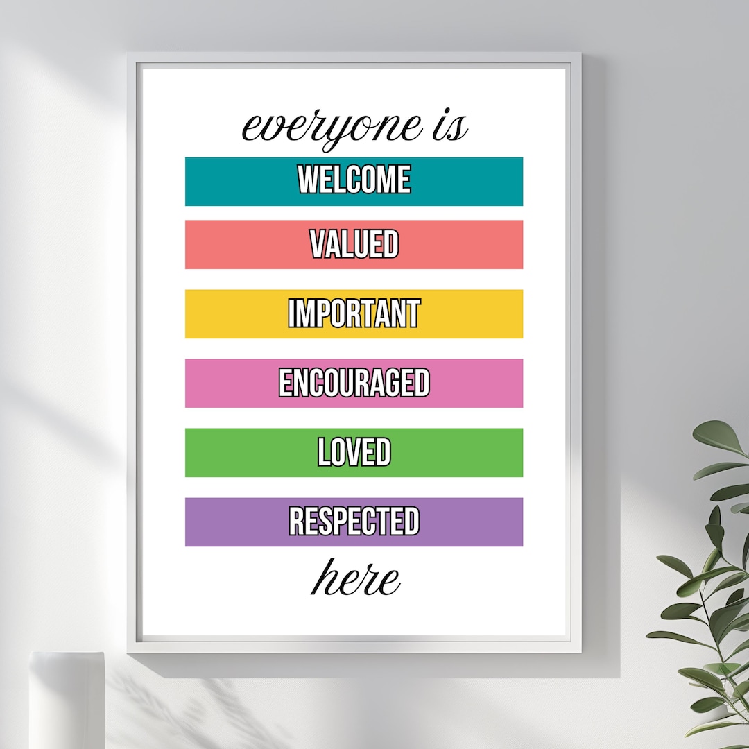 Everyone is Welcome Here Poster, Welcome Here Sign, All Are Welcome ...