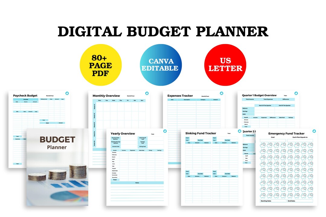 Digital Budget Plannercanva Budget Plannerblank Budget Plannerbiweekly ...