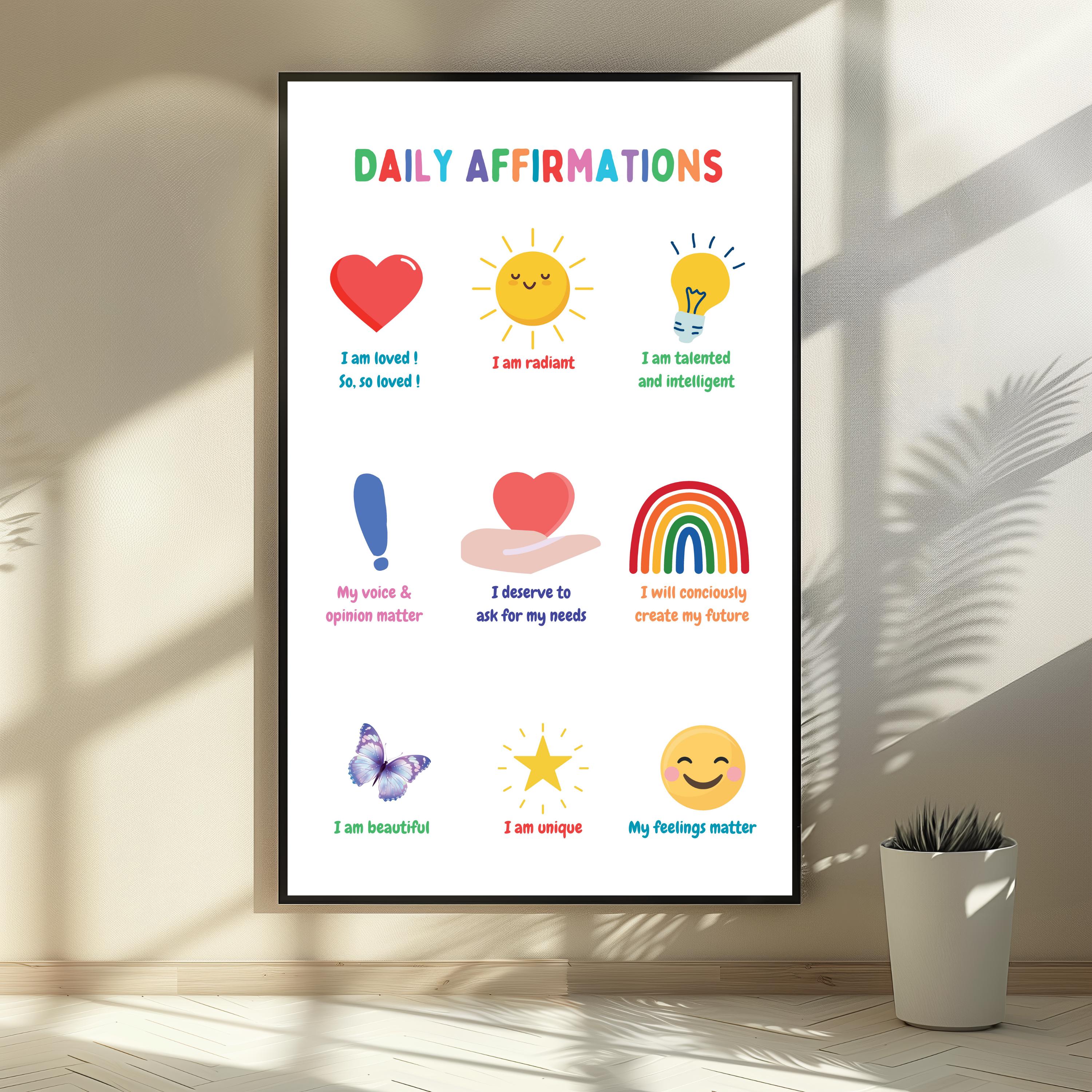 Positive Affirmation Poster, I Am Affirmations, Inspirational Quote ...