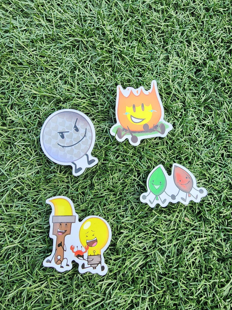 Set of 4 BFDI Battle for Dream Island Theme Character Stickers - Etsy