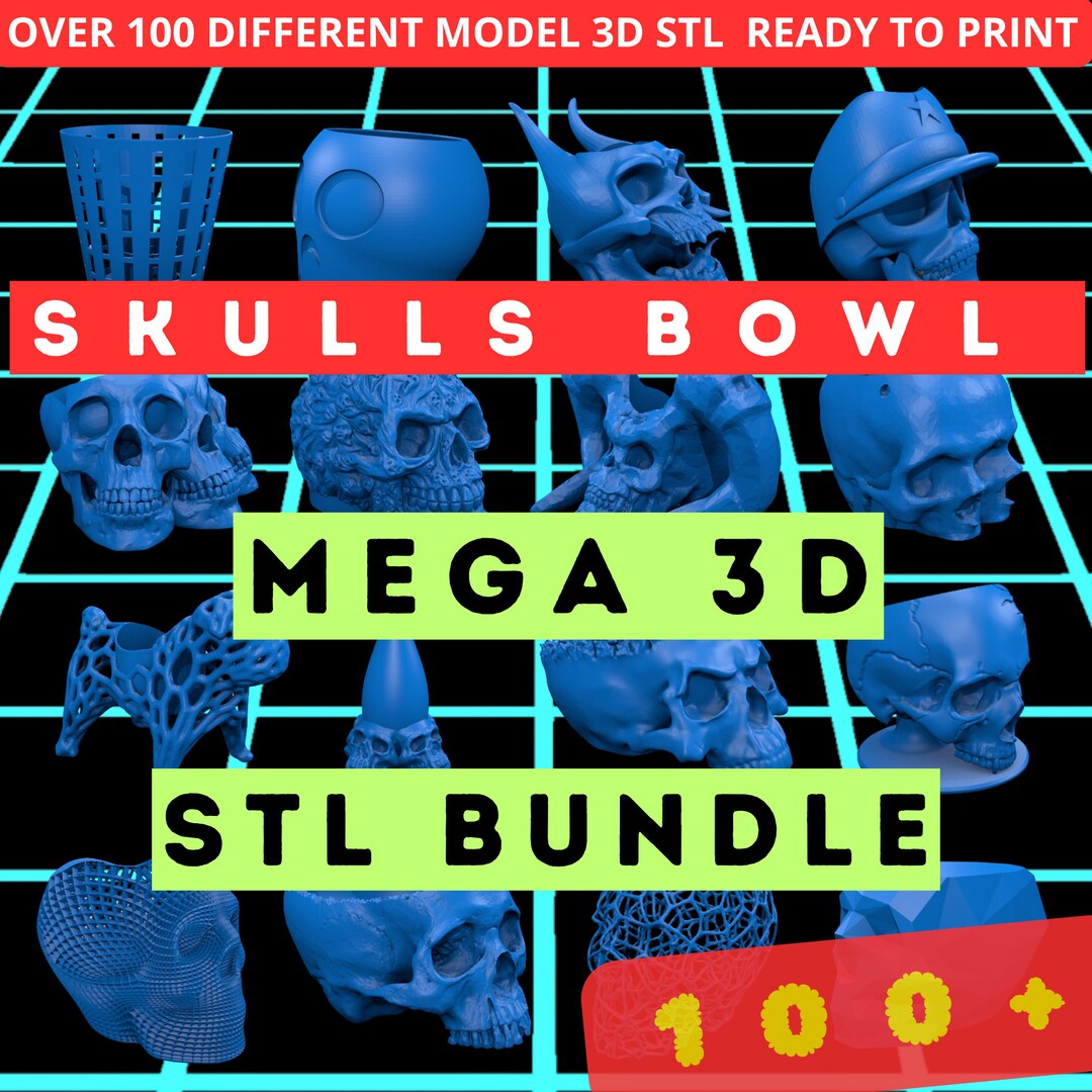 Skulls Bowl Pot 3d Stl Bundle Ready to Print. - Etsy