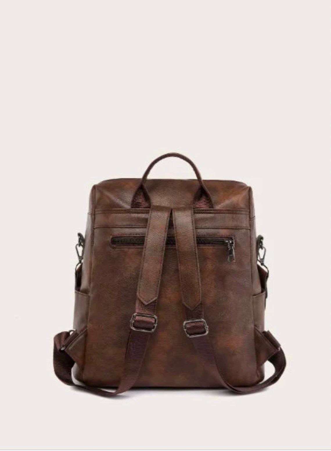 Vintage Leather Backpack, Coffee Brown Leather Backpack, Rucksack ...