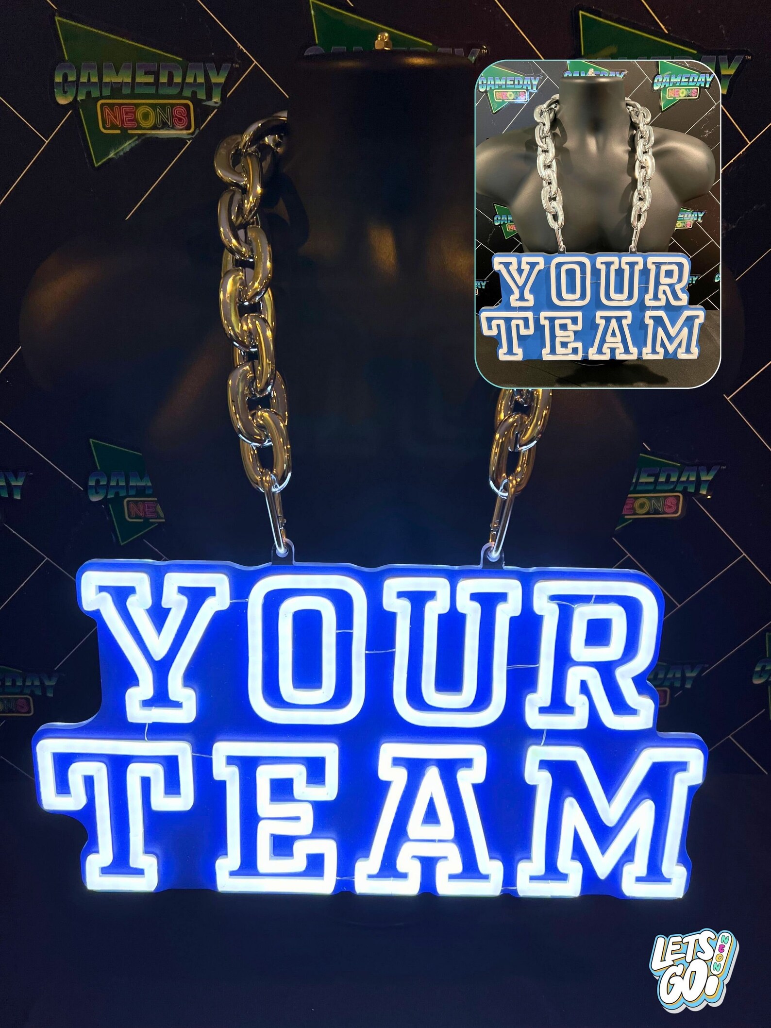 Custom Team/logo/image Message Us Photo Sports LED Neon Fan Chain ...