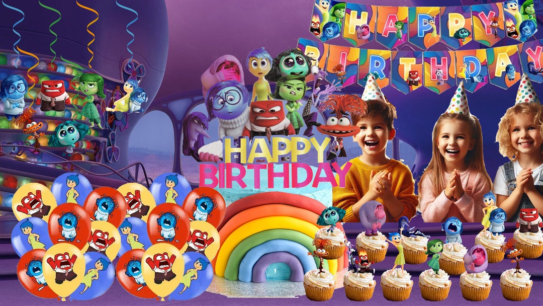 Inside Out Birthday Party Decorations, Party Banners, Ballons, Cake ...