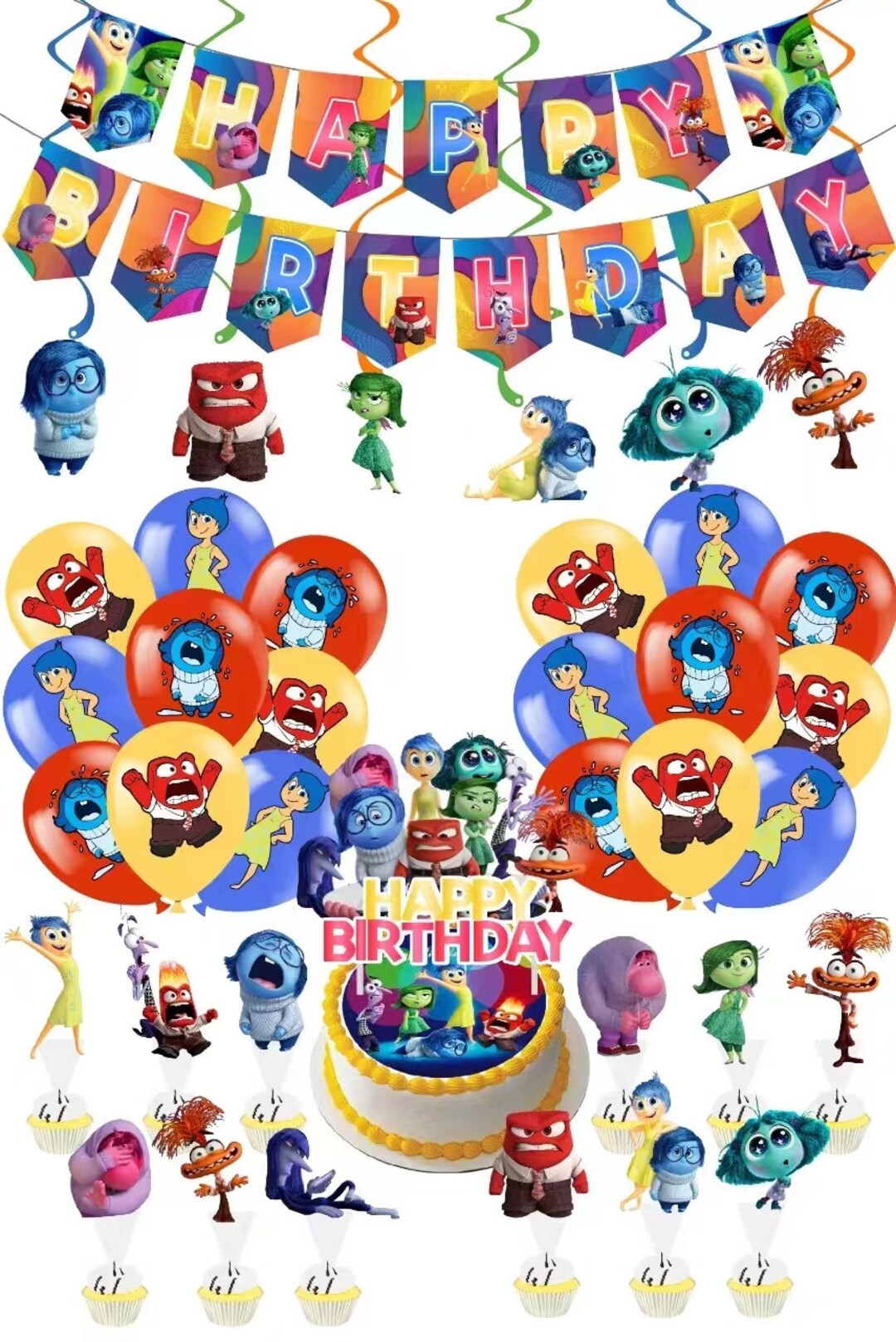 Inside Out Birthday Party Decorations, Party Banners, Ballons, Cake ...