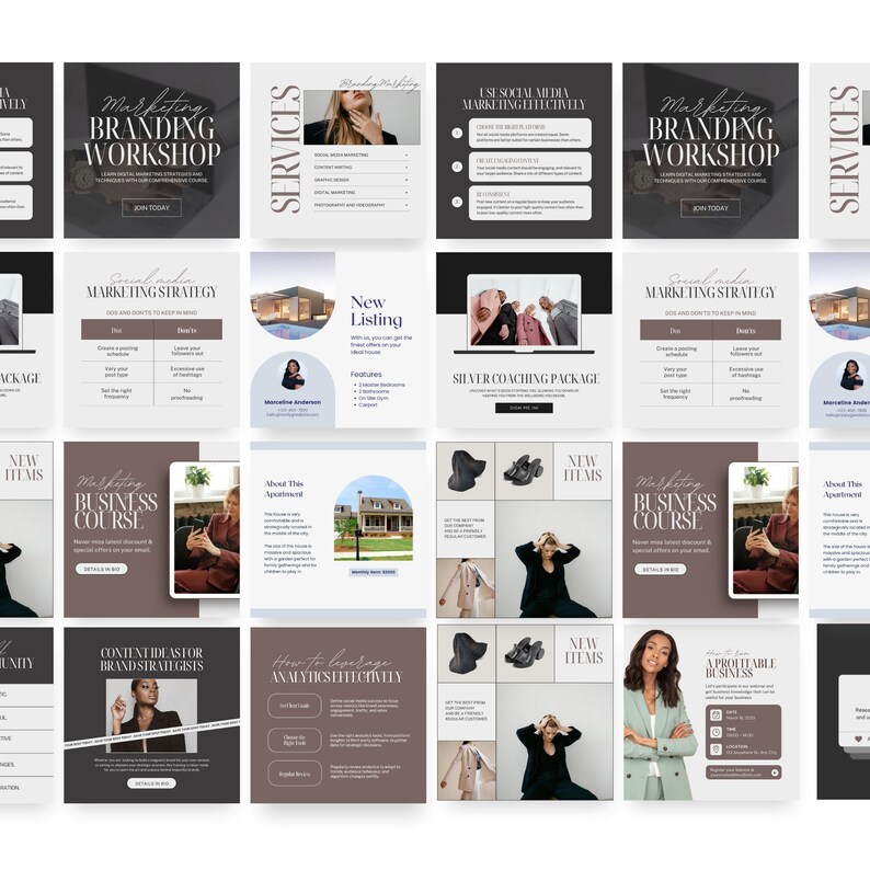 Instagram Branding Kit Aesthetic Canva Templates for Coaches, Engaging ...