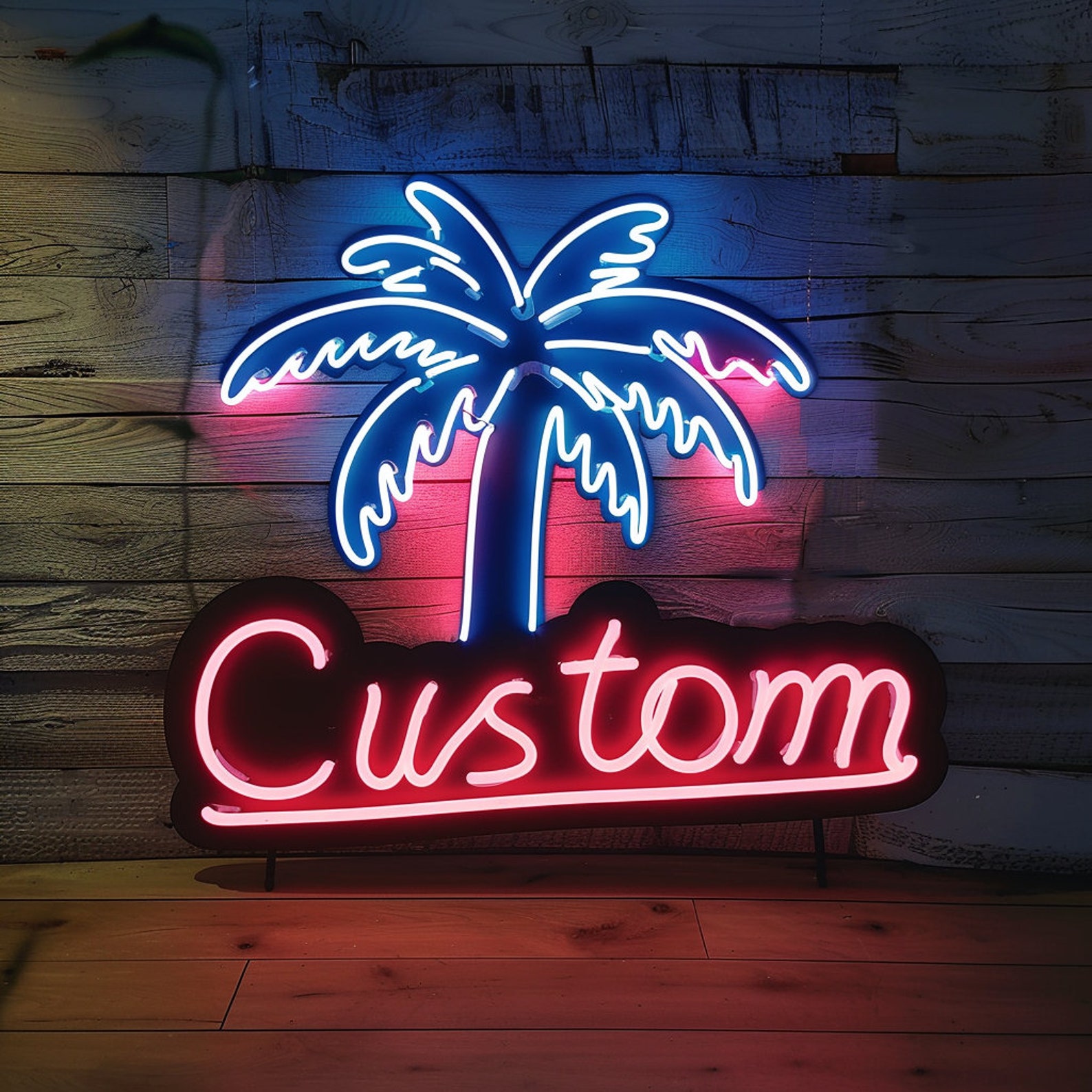Custom Logo Neon Sign: Beach Bar, VIP Lounge, Outdoor Decor - Etsy