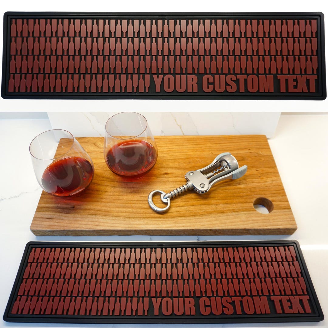 Custom Wine Bottle Silicone Bar Mat (large) | Bar Accessories ...