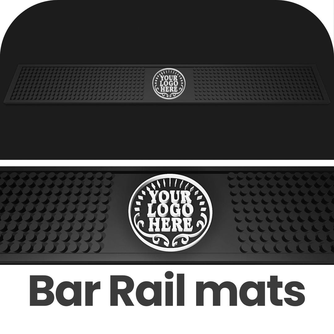 Custom Logo Bar Rail Mat 24X3.5, Personalized Bar Runner, Branded ...