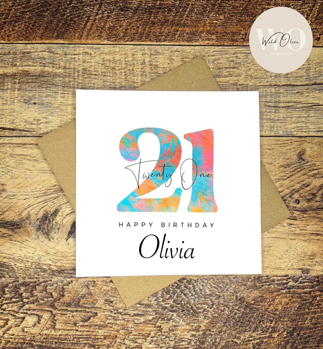 Personalised 21st Birthday Card - Personalised Card - 21st Card for Her ...