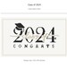 Digital Class of 2024 Graduation Cross Stitch Pattern With Colour DMC ...