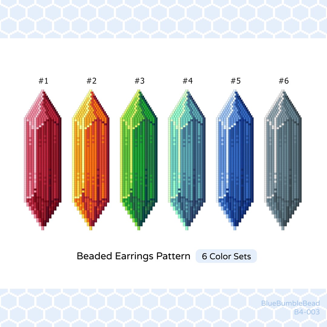 Hexagonal Crystal Gem Design PDF Brick Stitch and Fringe Earrings ...