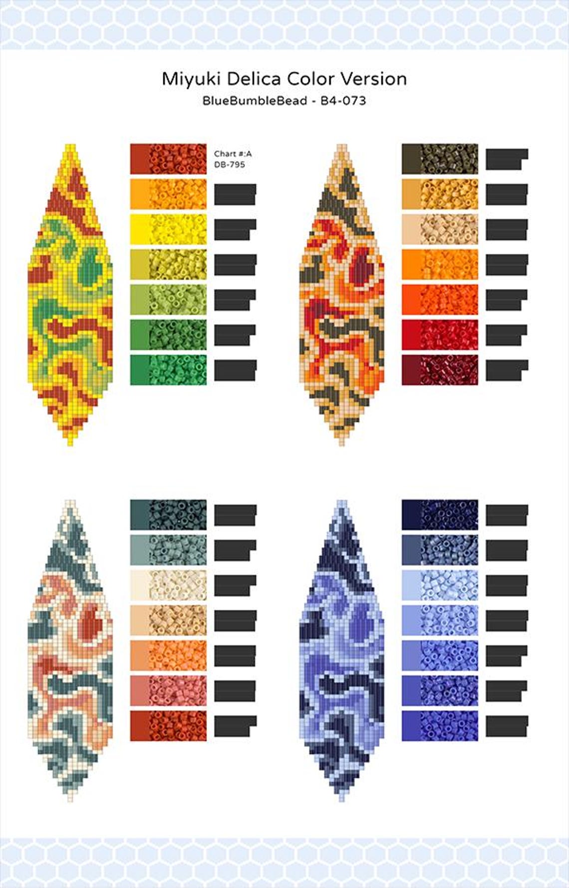 Abstract Beaded Earring Pattern: Miyuki Delica Fringe, Brick Stitch ...