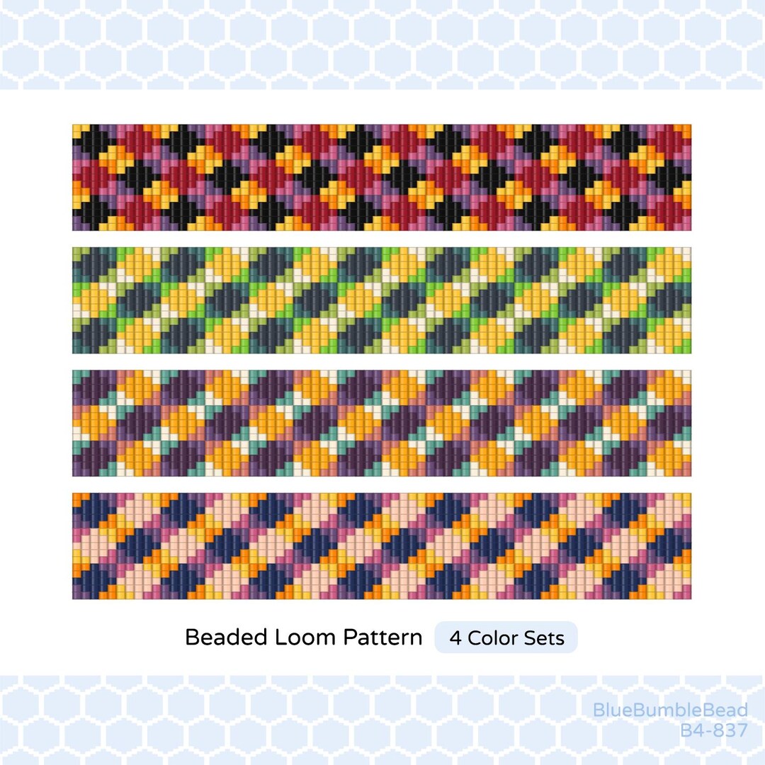 Boho Diamond Loom Bracelet Pattern: Miyuki Delica Seed Bead Seamless ...