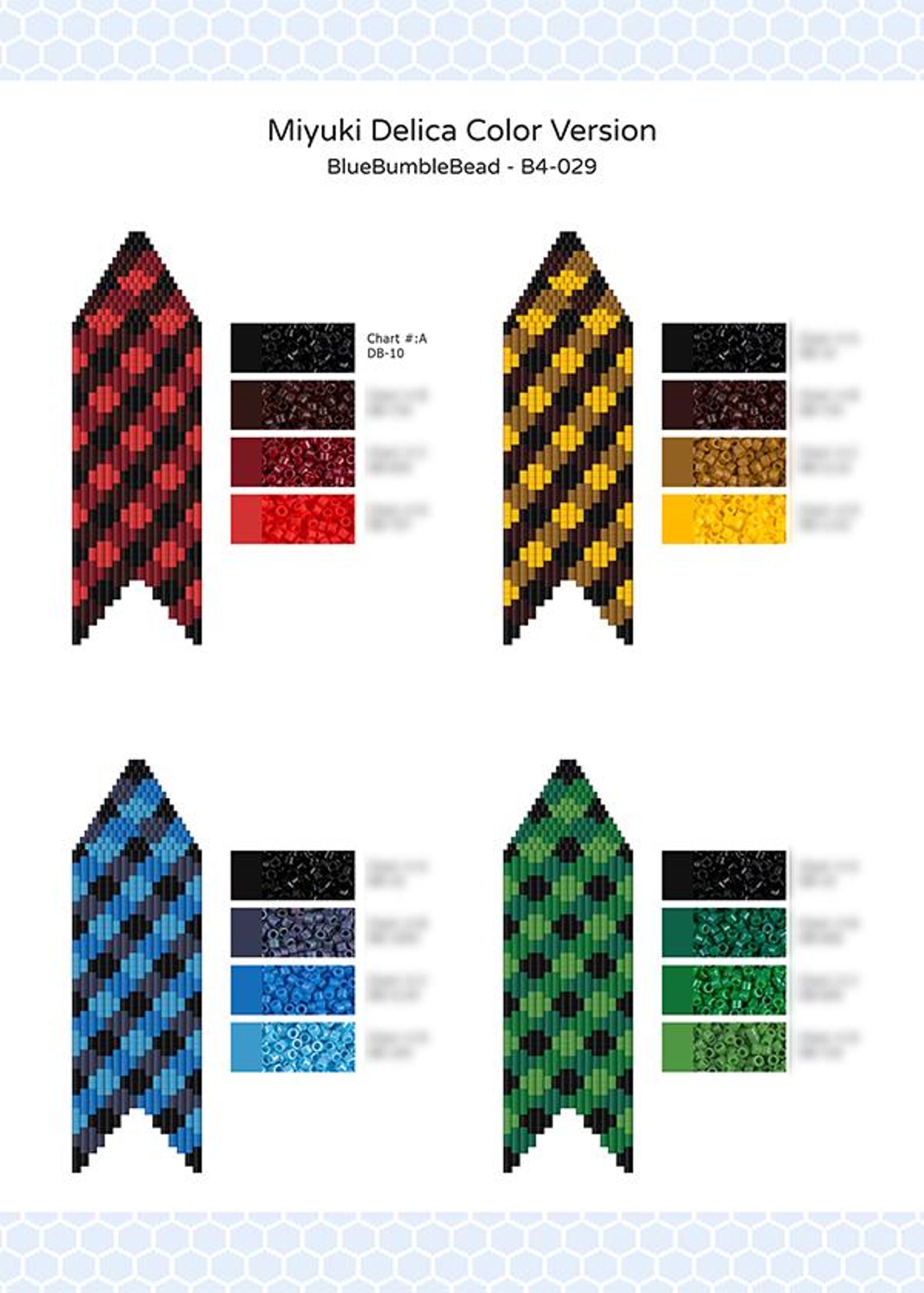 Dark Plaid Beaded Earring Pattern - Brick Stitch & Fringe PDF, Miyuki ...