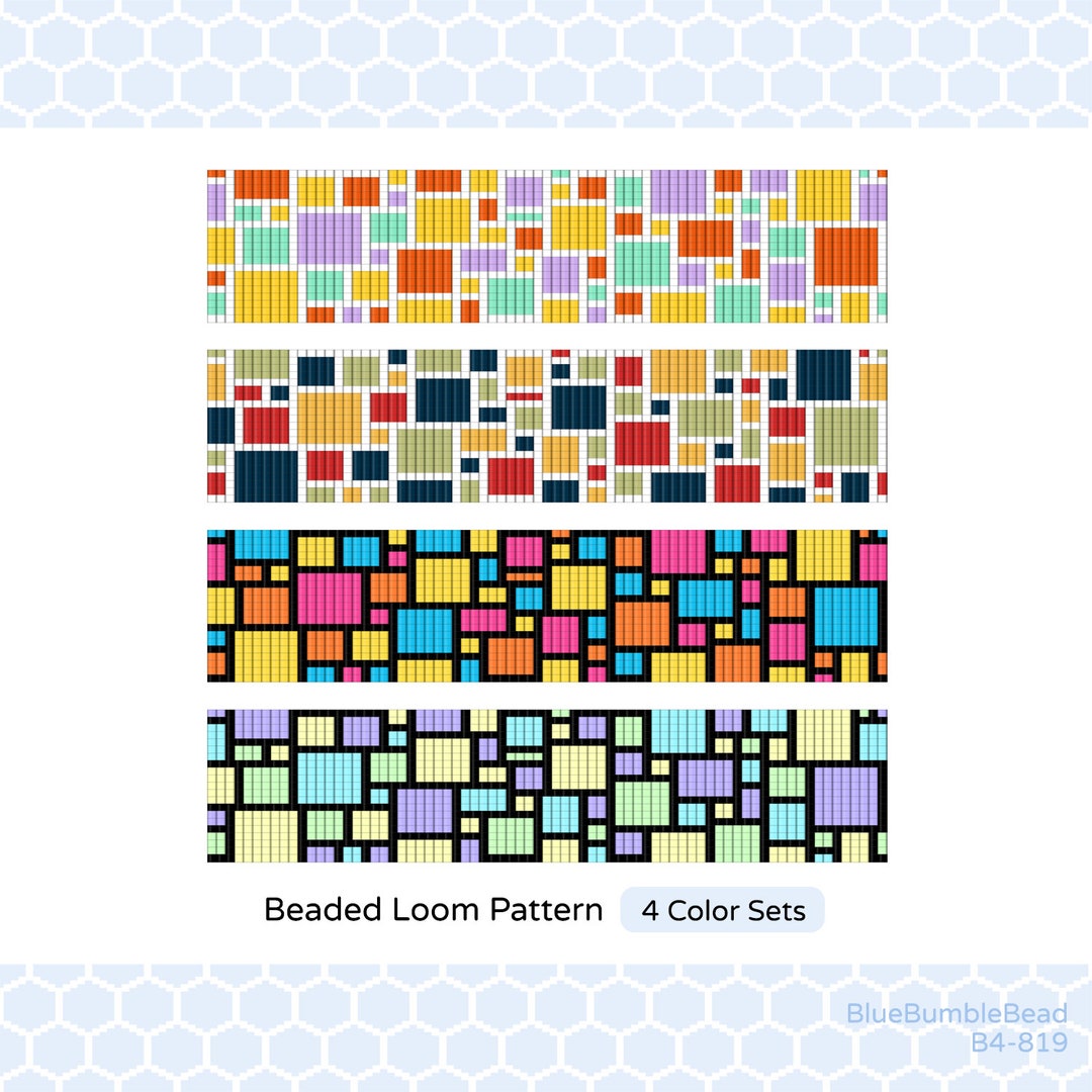 Abstract Rectangle Square Beaded Pattern - Loom Bracelet Seed Bead ...