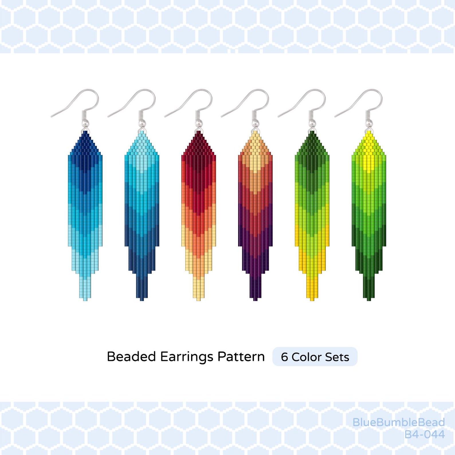Small Waterfall Gradient Colors Beaded Earring Pattern - Brick Stitch ...
