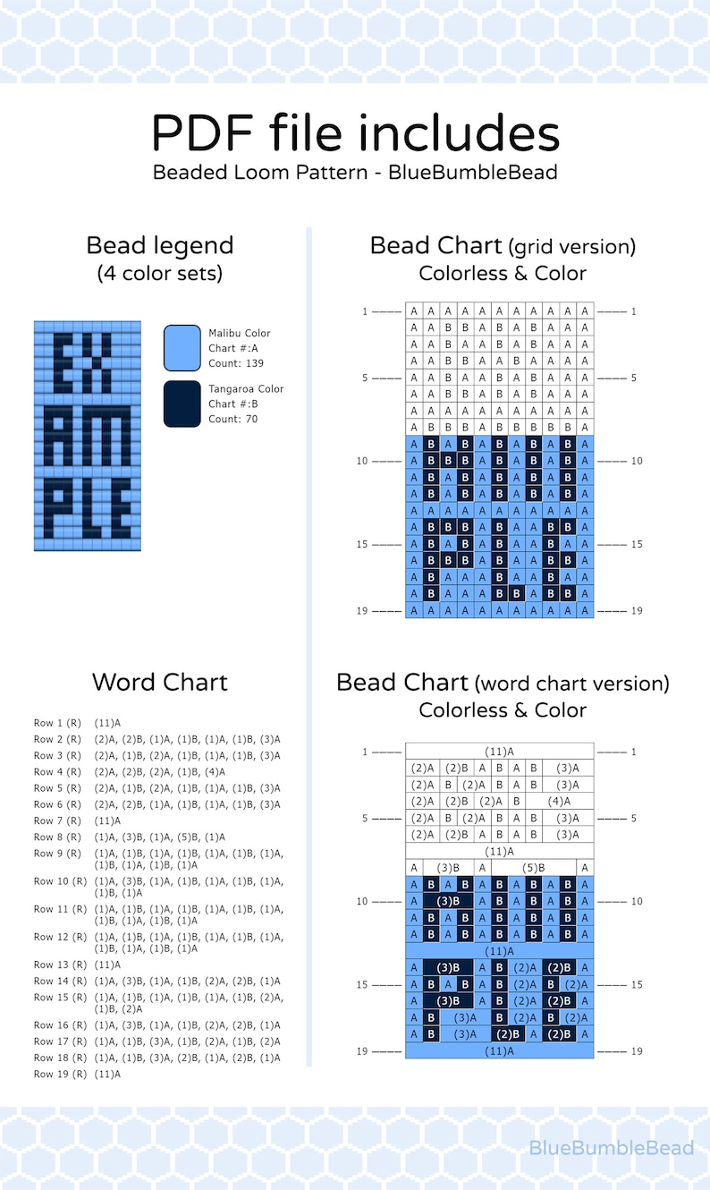 Flowers Pixel Loom Bracelet Pattern: Miyuki Delica Seed Bead (PDF ...