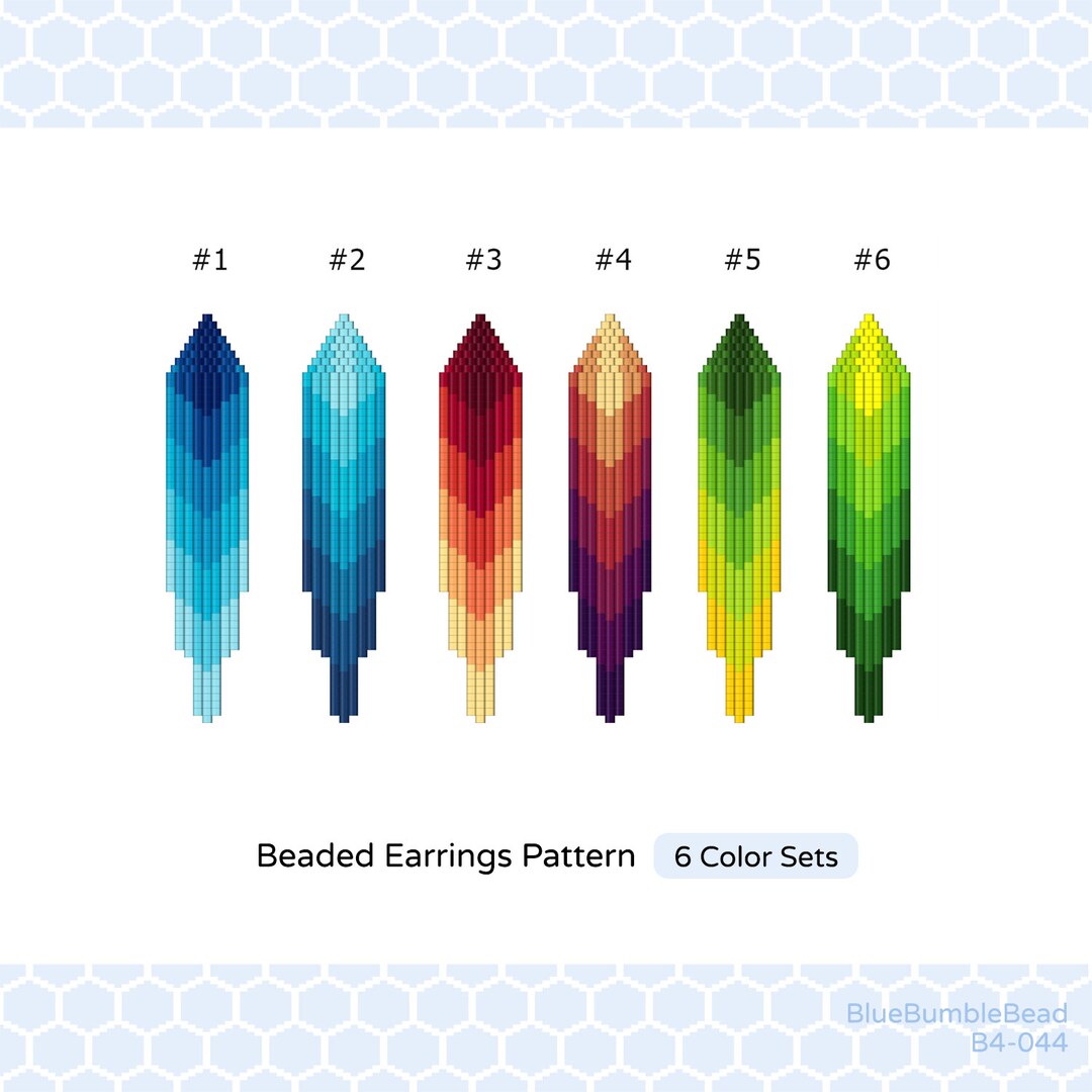 Small Waterfall Gradient Colors Beaded Earring Pattern Brick Stitch ...