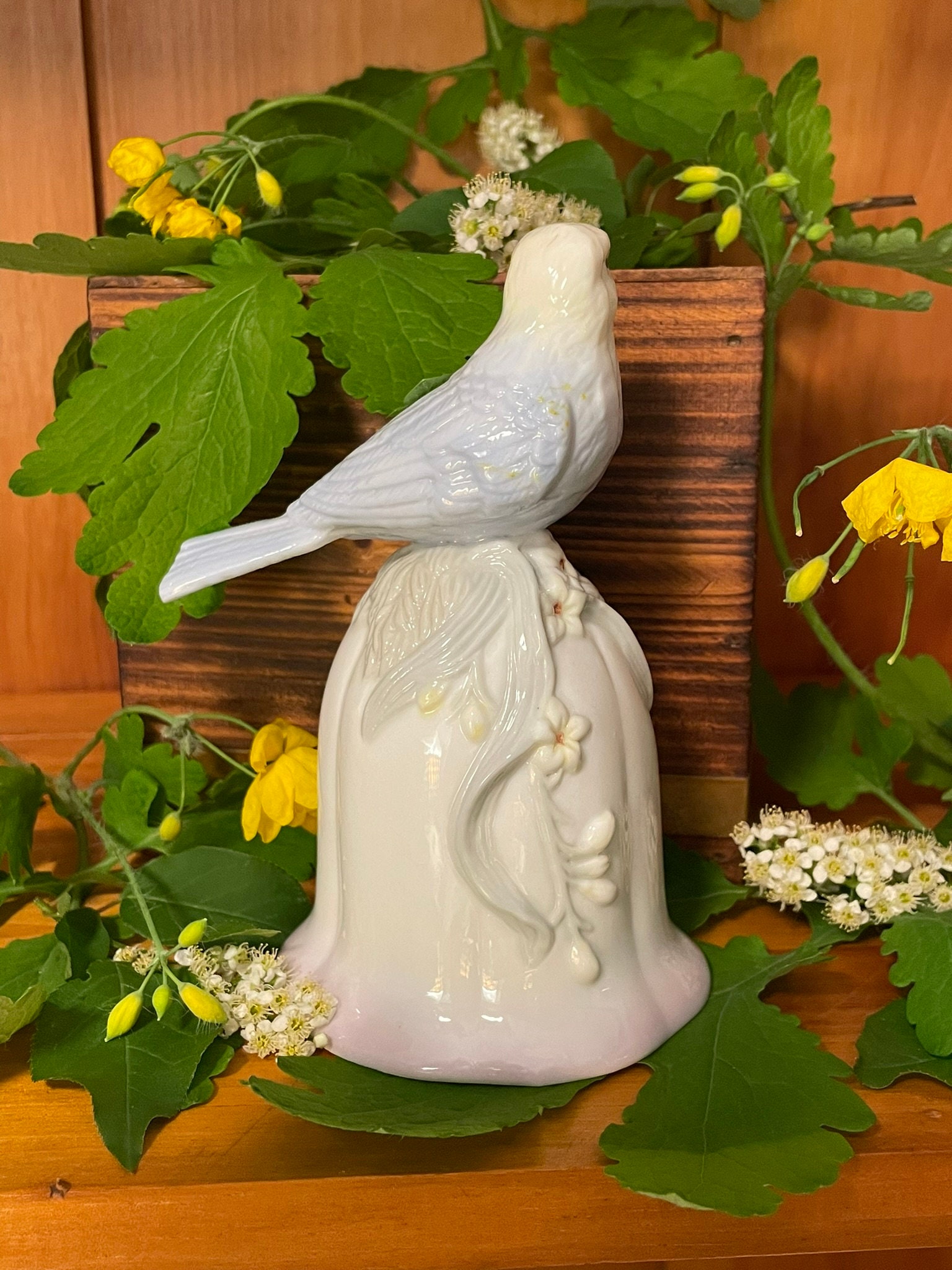 Blue Bird Flower Bell Ceramic - Etsy
