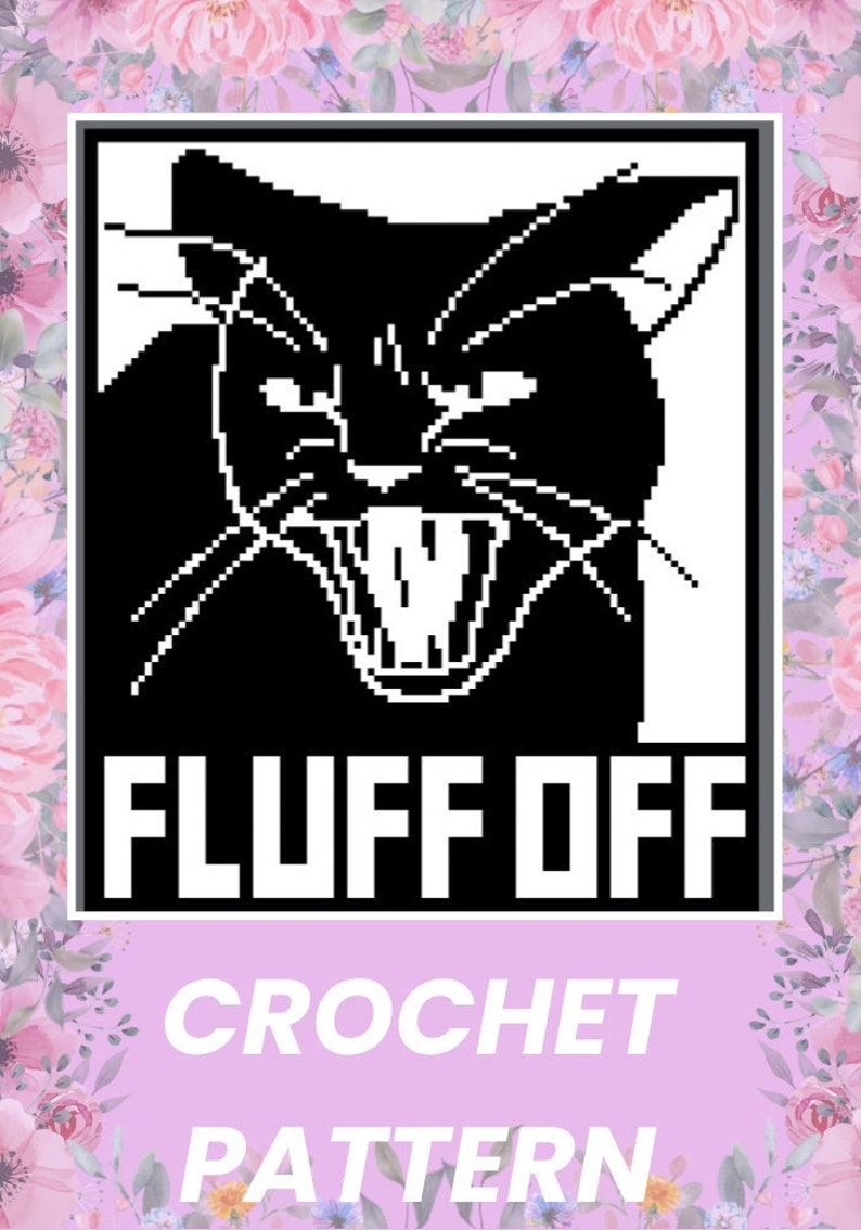PATTERN - FLUFF OFF Black Cat Crochet Tapestry Pattern - Etsy