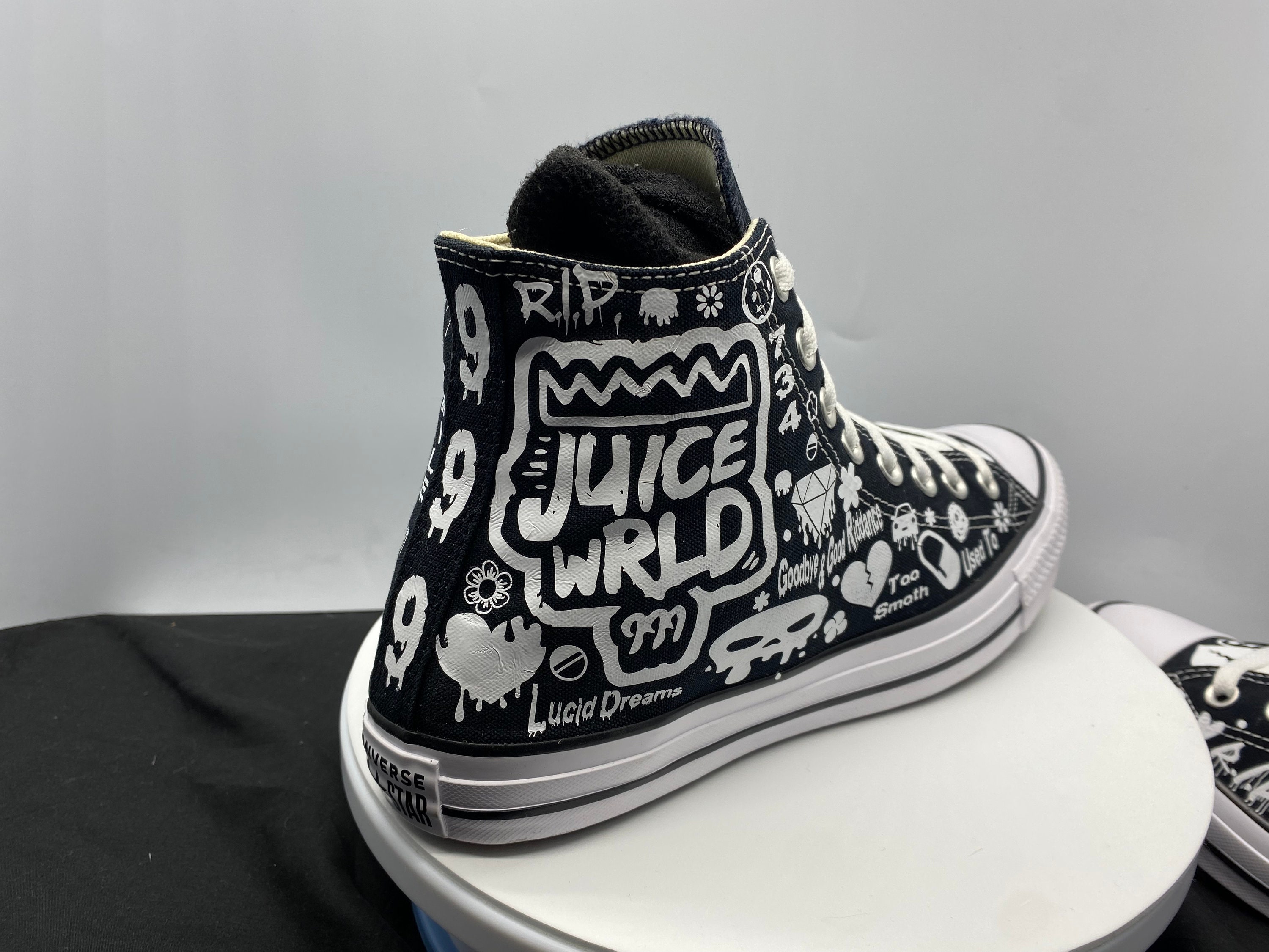 Personalized High-top Converse Shoe (tribute, Birthday, Rest in Peace ...