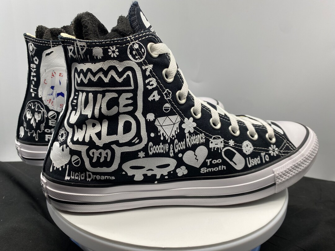 Personalized High-top Converse Shoe (tribute, Birthday, Rest in Peace ...